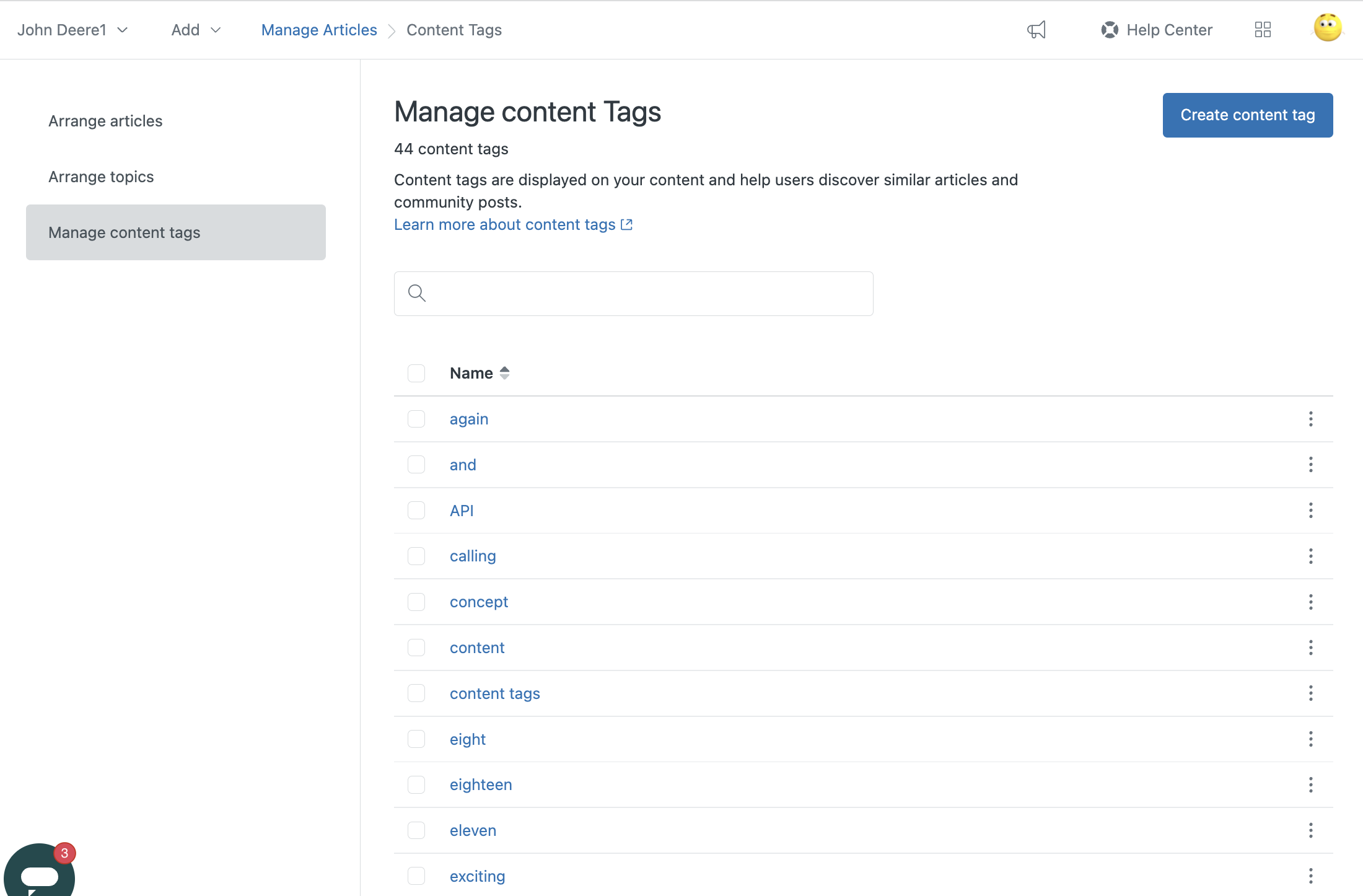 Creating and managing content tags – Zendesk help